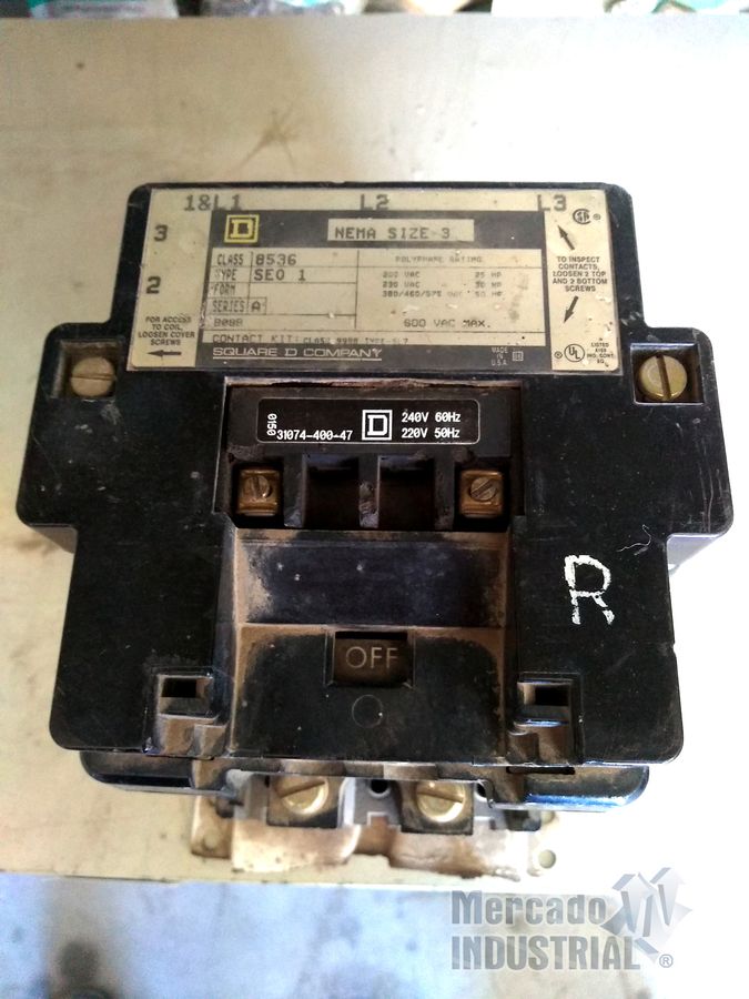 Arrancador serie A 600V tipo SE0 1 marca Square D - Mercado Industrial