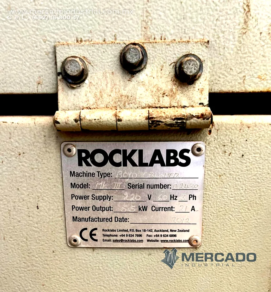 Quebrador de quijada para laboratorio modelo MK III marca ROCKLABS - Mercado Industrial