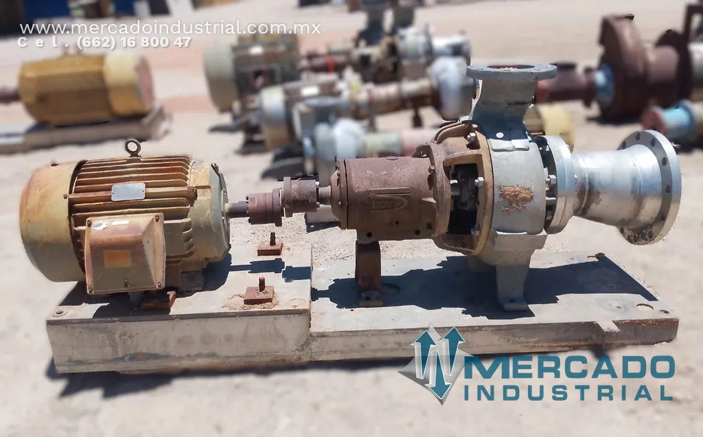 Bomba centrífuga 8x6" 30 HP 900 GPM tipo 8X6-14A/130 marca THE DURIRON ...