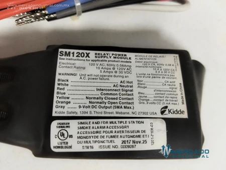 Módulo de relé/alimentación 120 V AC 0.08 A modelo SM120X marca Kidde ...