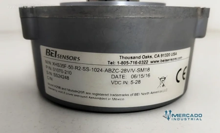 Encoder rotativo incremental 1024 PPR modelo XHS35F-50-R2-SS-1024-ABZC ...